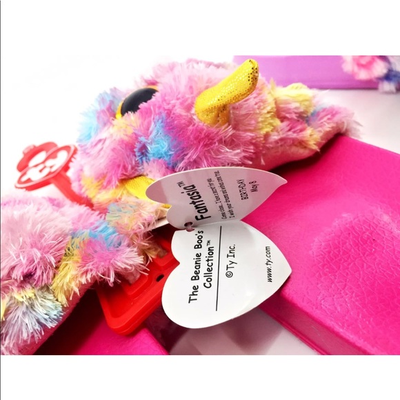 TY Beanie Boo | Shoes | Nwt Beanie Boo Girls Pink Fluffy Unicorn Slides ...